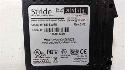 Automation Direct Se Sw5u Industrial Ethernet Switch Rev 2 02 5 Port Stride Neo Surplus