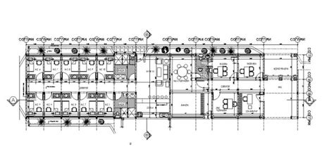 33x8m Hostel Plan Is Given In This Autocad Drawing File This Is G 1 Hostel Building How To