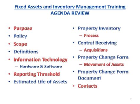 PPT Fixed Assets And Inventory Management Training PowerPoint Presentation ID 1100746
