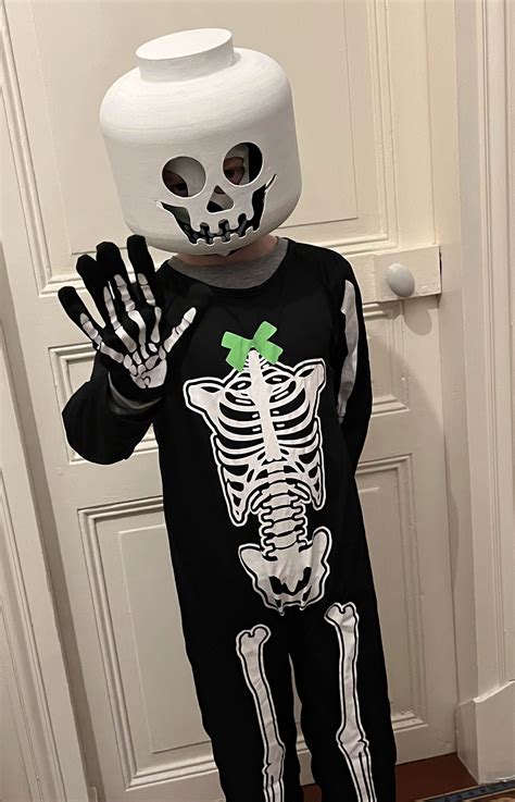 Lego Skeleton Halloween Cosplay Helmet By Leforry Download Free Stl Model