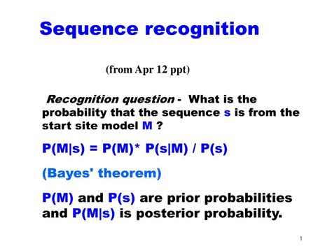 Ppt Sequence Recognition Powerpoint Presentation Free Download Id
