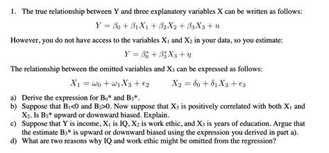 1 The True Relationship Between Y And Three