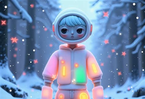 3d рендеринг милого робота Ai сгенерированное изображение