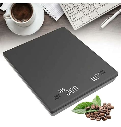 디지털 커피 저울 타입 C 충전 Led 터치 스크린 타이머 포함 3kg0 고정밀 주방 G 단위 측정 티몬