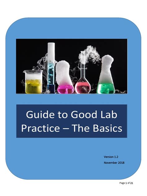 Guide To Good Lab Practice V4 Pdf Laboratories Dangerous Goods
