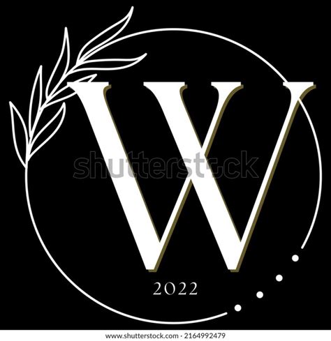 Elegant Minimal Leaf Circle Frame Logo Stock Illustration 2164992479