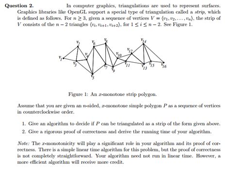 Computational Geometry Triangulating An N Sided X Monotone Simple Polygon As A Strip