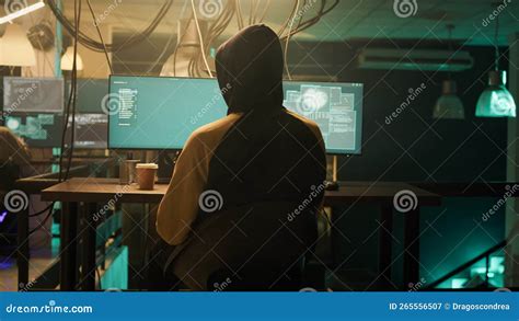 silhouette of cyber criminal coding encryption to plant malware stock image image of monitors