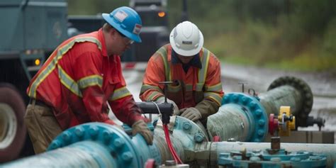 Premium Photo Workers Inspect And Secure Valves On Live Gas Pipeline Near Distribution Station