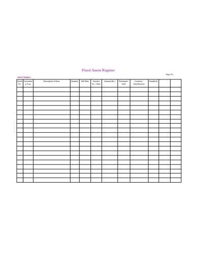 Free 10 Fixed Asset Register Samples And Templates In Pdf Ms Word