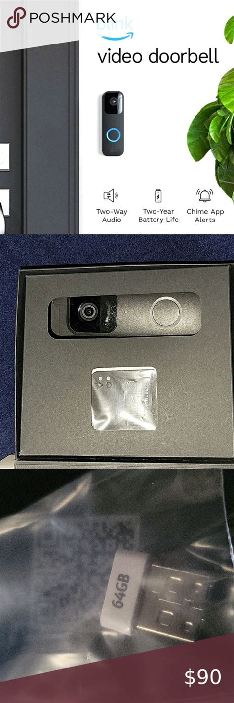 Blink Video Doorbell Sync Module Two Year Battery Life Two Way Audio HD Video Storage
