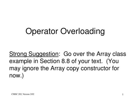 PPT Operator Overloading PowerPoint Presentation Free Download ID 1957704