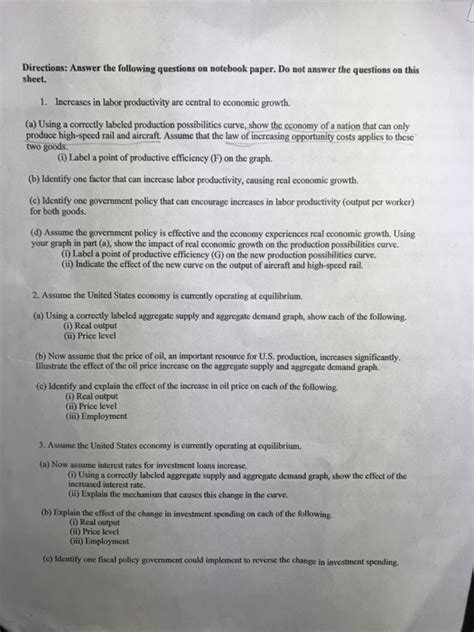 Solved Directions Answer The Following Questions On