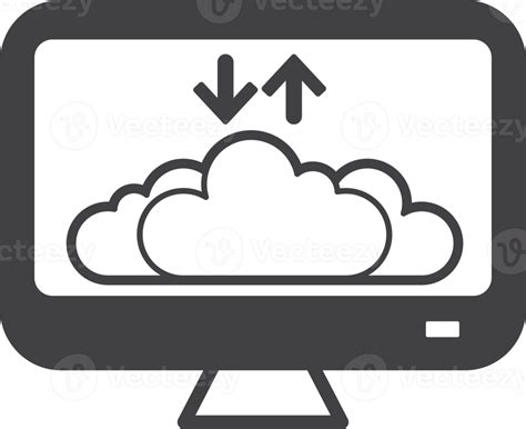 Uploading Data By A Desktop Computer Illustration In Minimal Style 13399301 Png