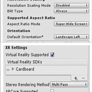 XR Settings Android Settings For Resolution And Presentation Download Scientific Diagram
