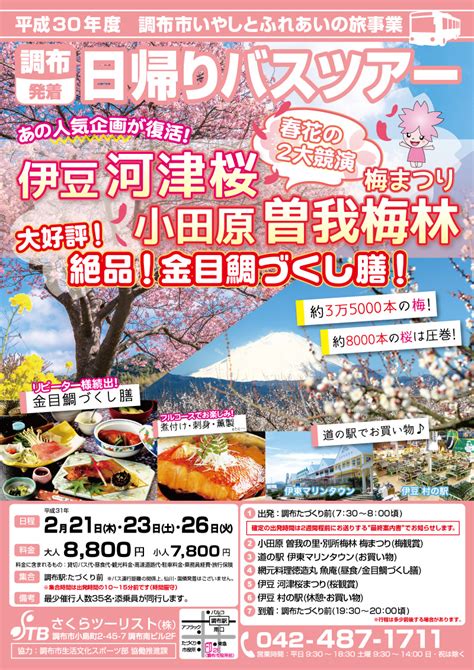 調布市いやしとふれあいの旅事業 東京調布市の旅行会社さくらツーリスト株式会社
