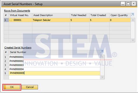 Virtual Item In Fixed Asset Master Data