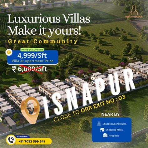 Pride Of Isnapur Villas For Sale Near Isnapur Hyderabad New Home