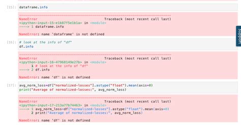 solved [20] dataframe describe object nameerror traceback