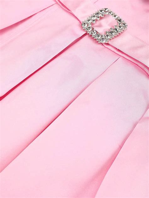 Off Shoulder Boxy Pleated Split Thigh Prom Dress Shein