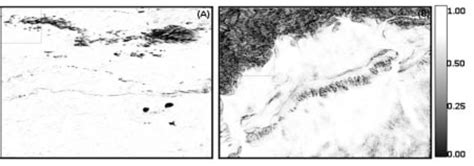 Coherence Images Using Adaptive Filtering A Plane Terrain And B