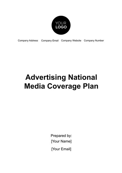 Advertising National Media Coverage Plan Template Edit Online