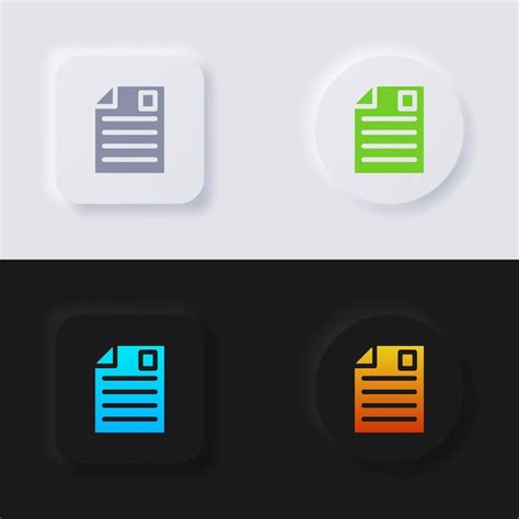 Premium Vector Paper Icon Set Multicolor Neumorphism Button Soft Ui Design For Web Design