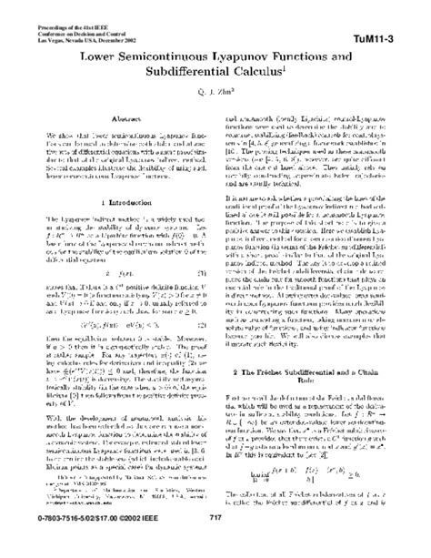 Pdf Lower Semicontinuous Lyapunov Functions And Subdifferential Calculus