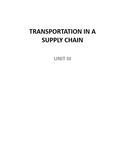 Unit 42 Transportation Pdf Transport Freight Transport