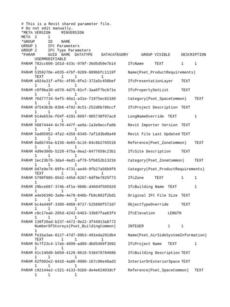 Practice Ifc Ifcsharedparameters Pdf Computer Data Computer