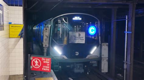 The 1st Day Of Mtas New Open Gangway Train R211t C Train Entering Spring Street Youtube