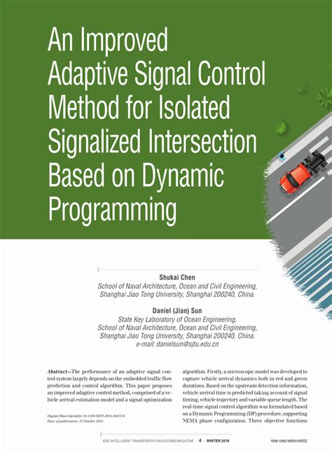 pdf an improved adaptive signal control method for isolated