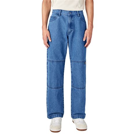Dickies Double Knee Loose Fit Denim Pants Stonewashed Vintage Blue Attic Skate And Snow Shop