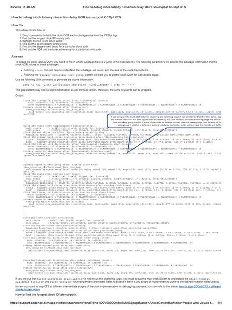 How To Debug Clock Latency Insertion Delay Qor Issues Post Ccopt Cts