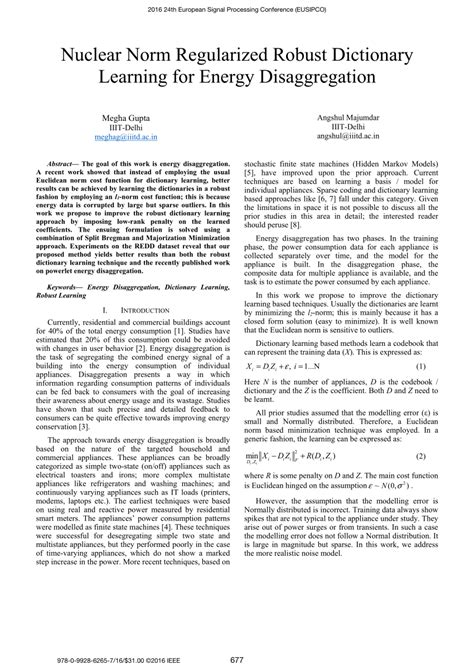 pdf nuclear norm regularized robust dictionary learning for energy disaggregation