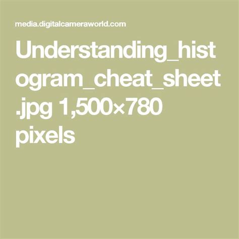 Histogram Cheat Sheet For Photography Beginners