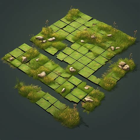 Isometric Grass Tilemap Game Sprites Stock Image Prompt 2Moons