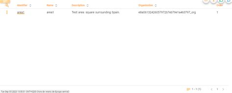 Areas List OpenGate Documentation