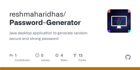 Github Reshmaharidhaspassword Generator Java Desktop Application To