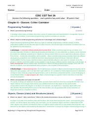COSC Test A Doc COSC Test A Chapter To PMB Name Date COSC