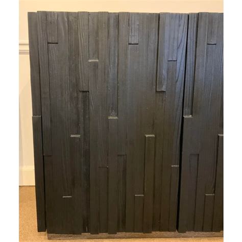 Organic Modern Rustic Charred Black Finished Wood Credenza Chairish