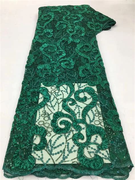 예쁜 에메랄드 그린 아플리케 패치 튤 레이스 스팽글 그레이 프렌치 메쉬 패브릭 웨딩 디자인 파티 드레스 봉제 천 Aliexpress