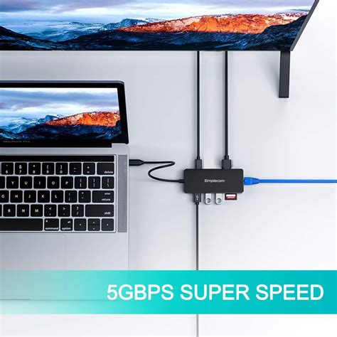 Simplecom Chn580 Usb C Superspeed 8 In 1 Multiport Hub Adapter