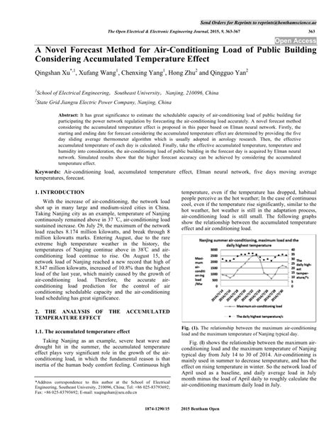 Pdf A Novel Forecast Method For Air Conditioning Load Of Public Building Considering