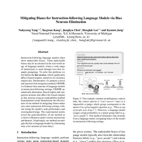 Mitigating Biases For Instruction Following Language Models Via Bias Neurons Elimination Acl