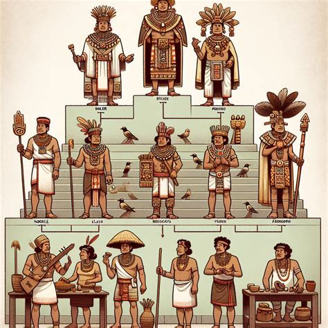 Ancient Maya Social Hierarchy Illustration Pyramid Depiction Ai Art Generator Easy Peasy Ai