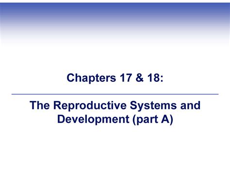 Chapter 17 And 18 Reproductive System And Development Part A Chapters