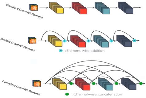 Comparison Of Resnet And Densenet Residual Connections Download Scientific Diagram