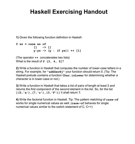 Solved Haskell Exercising Handoutgiven The Following