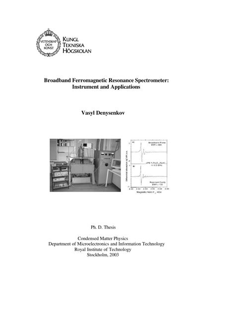 Pdf Broadband Ferromagnetic Resonance Spectrometer Instrument And